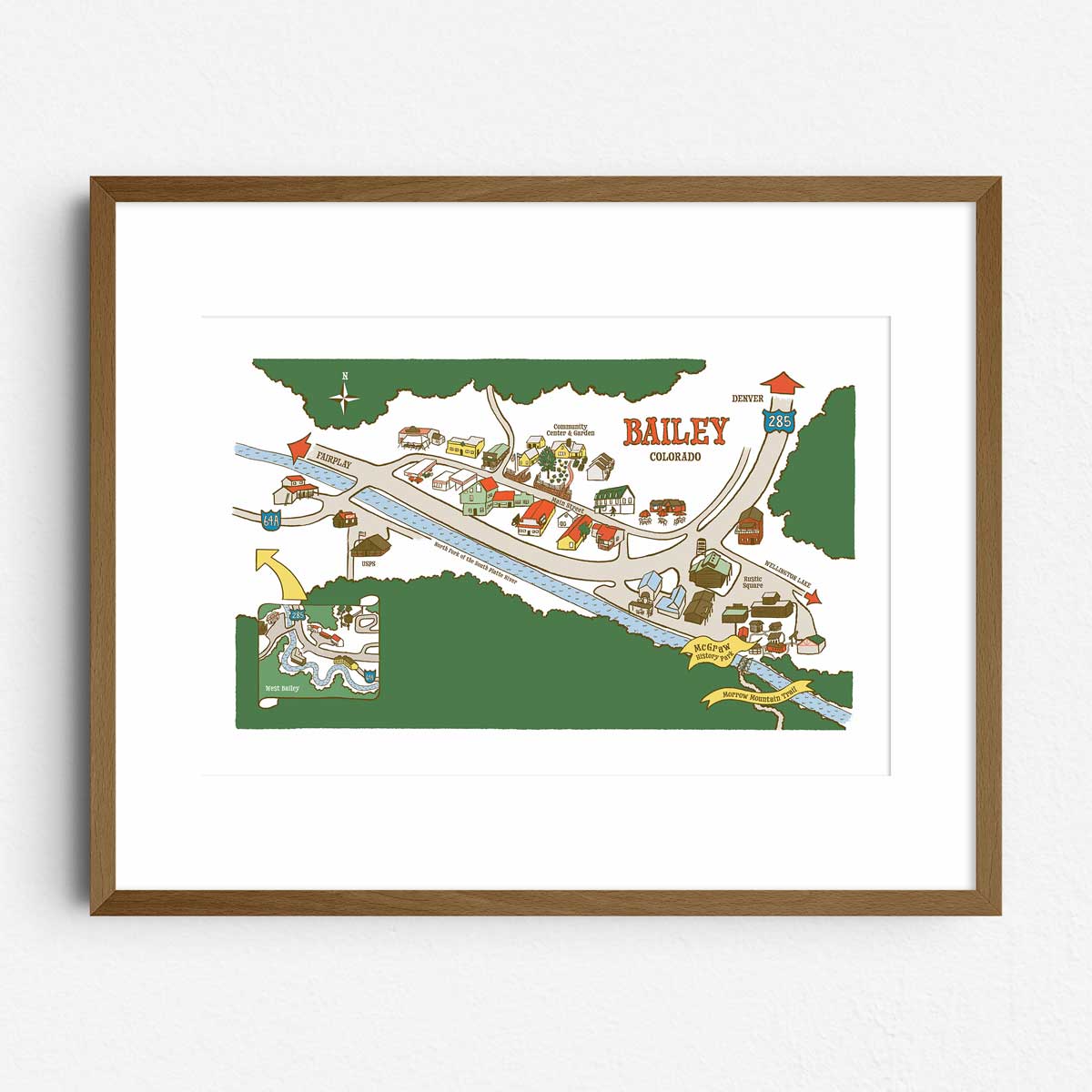 Bailey Colorado Map Print – Jacalac